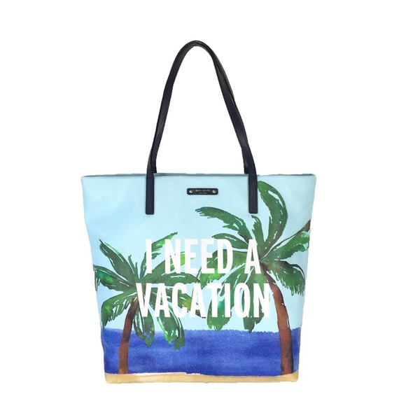 kate spade | Bags | Kate Spade I Need A Vacation Beach Side Tote Purse ...